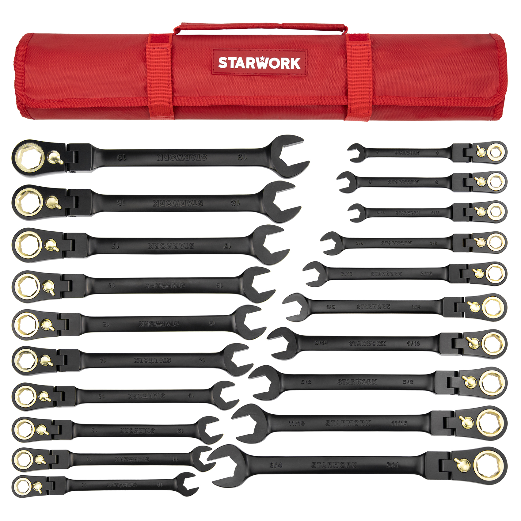 STARWORK TRUE MECHANIC™ 20-Piece, 120T, Reversible, Flexible Ratcheting ...